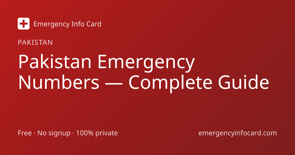 Rescue 1122, Edhi 115 & All Pakistan Emergency Numbers (2026 ...
