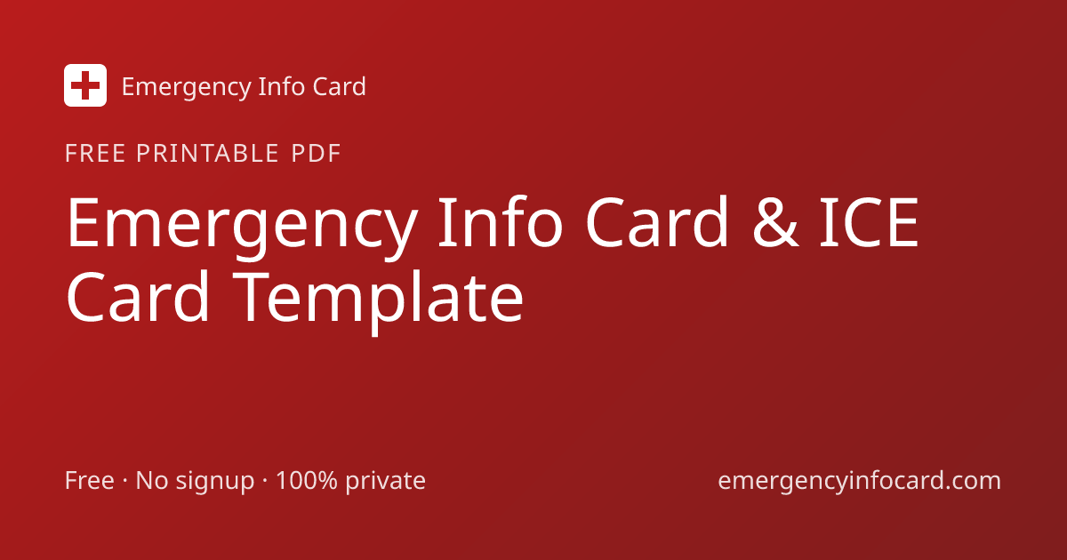 Free Emergency Info Card & ICE Card Template (PDF) — No Signup